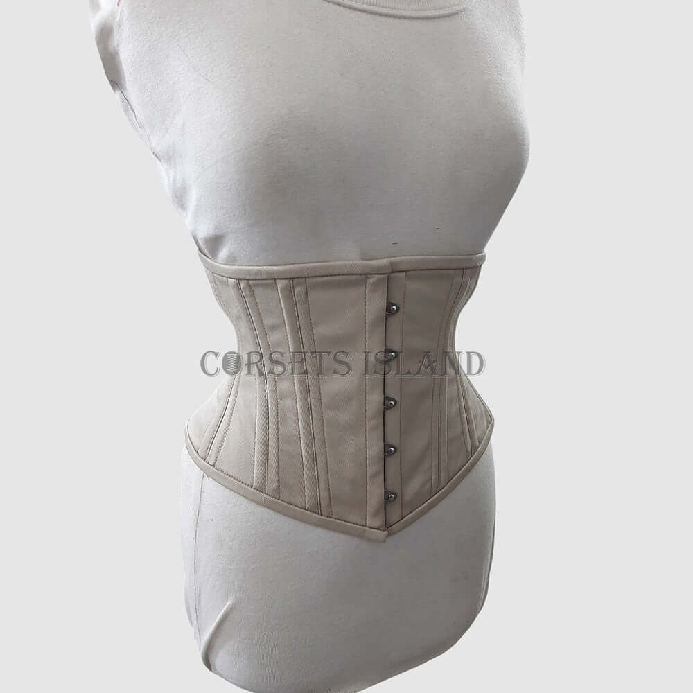 Cream Underbust Corset | Satin, Steel Boned Waist Shaper